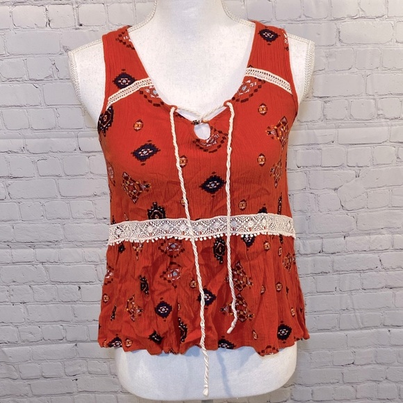 Mossimo Supply Co. | Tops | Mossimo Tank Top Hilow W Crochet Trimxs ...